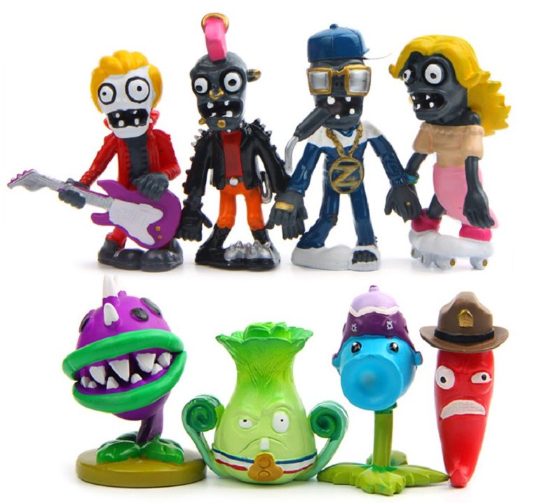 8pcs/lot PVZ Plants vs Zombies 6 Figure Toy Plants and Zombies PVC ...