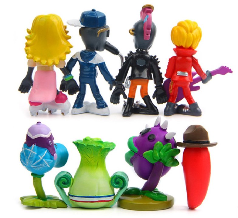 8pcs/lot PVZ Plants vs Zombies 6 Figure Toy Plants and Zombies PVC ...