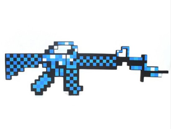 Minecraft Toys Minecraft Foam Blue Machine Gun EVA Model Toys Minecraft ...
