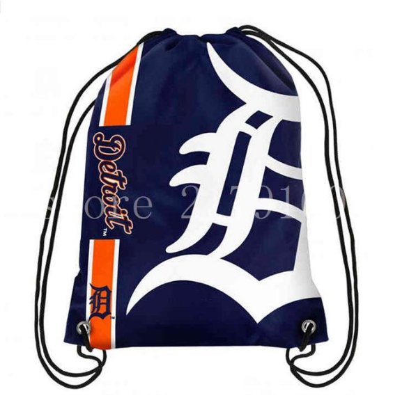 35*45 cm knitted polyester Detroit Tigers drawstring backpack Metal ...