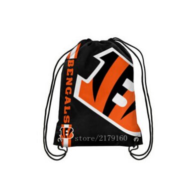 35*45 knitted polyester Cincinnati Bengals big logo drawstring backpack bag