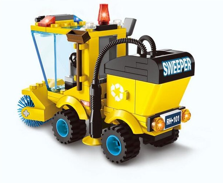 02pcs/set Sweeper Model Assembly Building Blocks Kit Enlighten Puzzle Toy