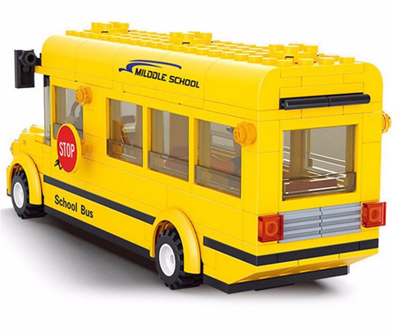 218pcs/set School Bus Building Blocks Enlightenment Puzzle Toys