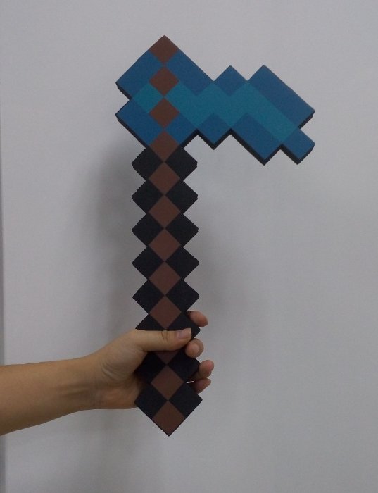 Newest Design Game Minecraft Toys Diamond Hoe Minecraft Foam Mosaic hoe ...