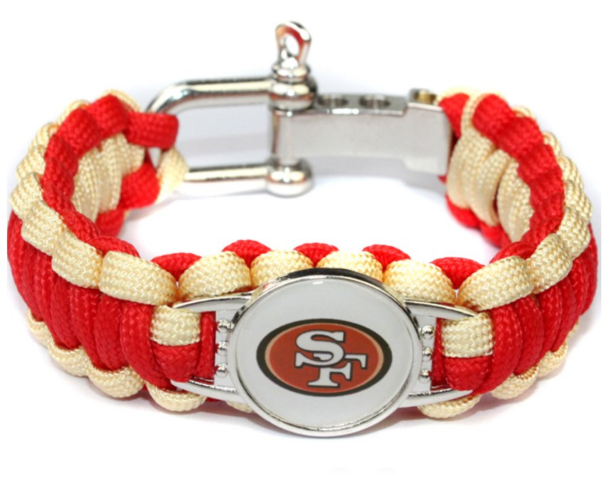 NFL SAN FRANCISCO 49ERS BOWL SPORTS BRACELET ADJUSTABLE SURVIVAL BRACELET