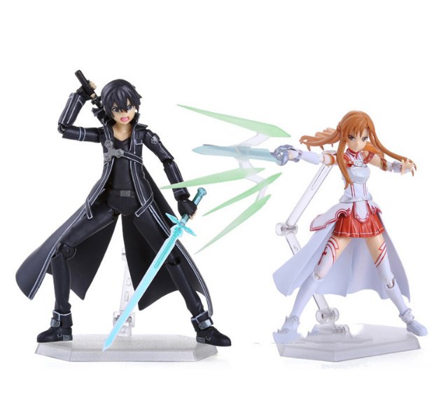 Sword Art Online Kirito & Asuna Action Figure Toys 15cm Kirito Kazuto ...
