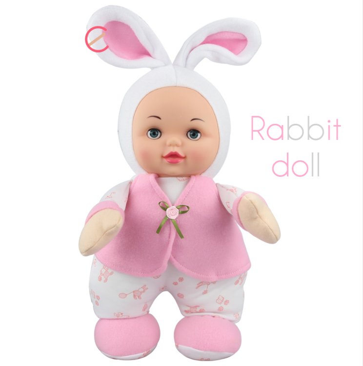 Cute stuffed animals rabbit with big eyes baby plush toys silicone ...