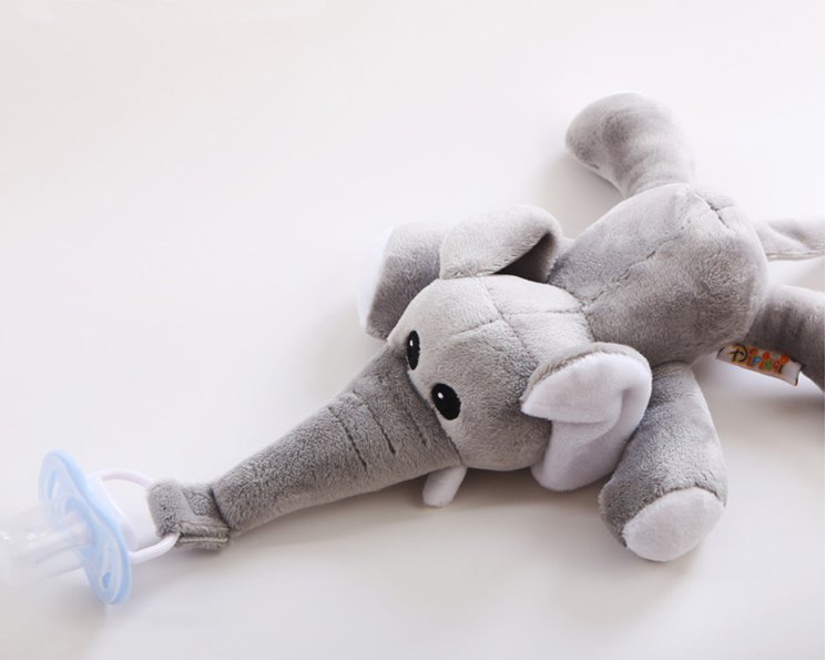 Baby Pacifier Removable With Lid Toy Pacifiers Dummy Feeding Elephant ...