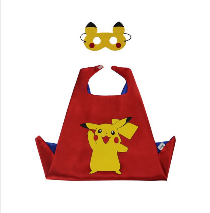 Pikachu Cloak 70*70cm Child Pikachu Costume Cape Mask Birthday Girl ...