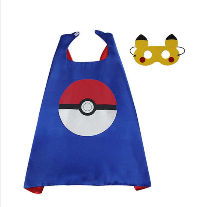 Pikachu Cloak 70*70cm Child Pikachu Costume Cape Mask Birthday Girl ...