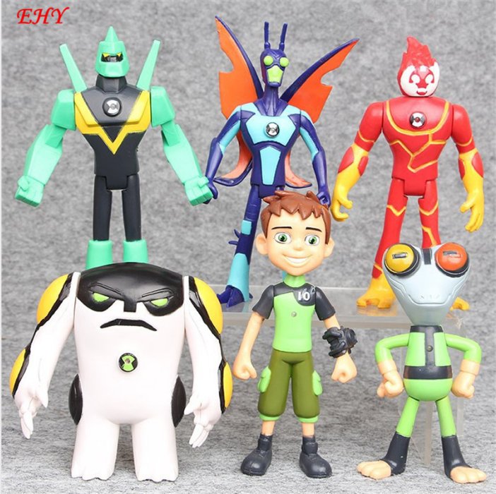 6 pcs/set Cartoon Ben 10 PVC Action Figures Toys Dolls Child Gift ...