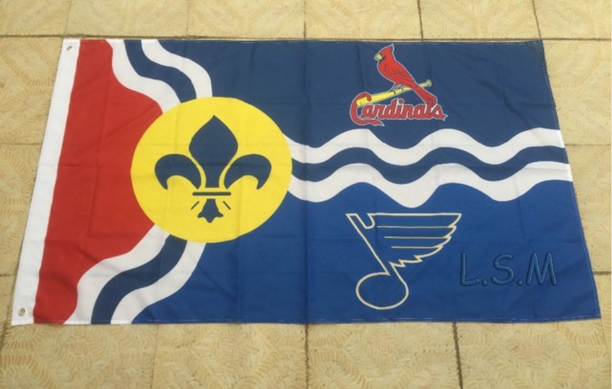 St.Louis State Cardinals Blues Flag 3ft x 5ft 100D Banner design