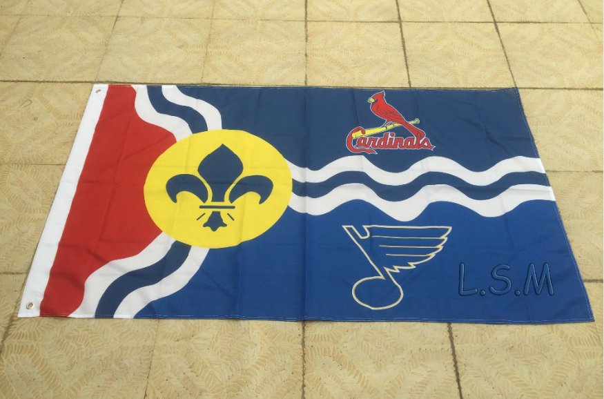 St.Louis State Cardinals Blues Flag 3ft x 5ft 100D Banner design