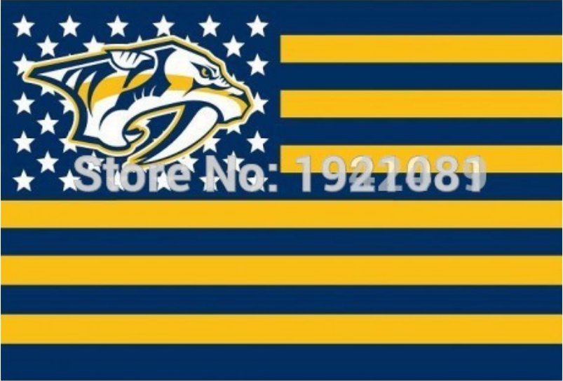 Nashville Predators USA star stripe NHL Premium Team Hockey Flag 3X5FT