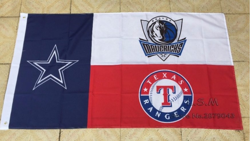 Dallas Cowboys Texas Rangers Dallas Mavericks Dallas 3 team flag 100D ...