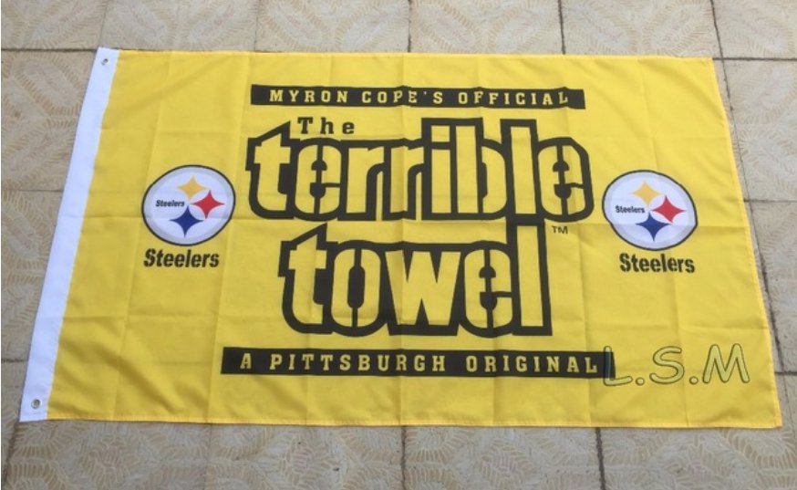 3x5ft Pittsburgh Steelers terrible towel Flag 100D Polyester 90x150cm ...