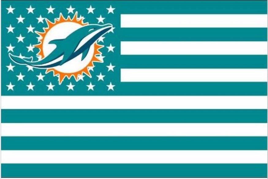Miami Dolphins USA With Stars and Stripes Flag 3X5FT banner (STA)