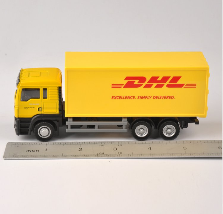 Diecast Truck 1:64 Scale Express DHL Truck Model Yellow Container ...