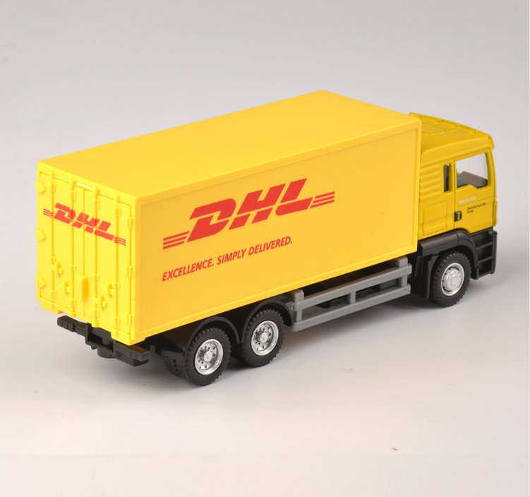 Diecast Truck 1:64 Scale Express DHL Truck Model Yellow Container ...