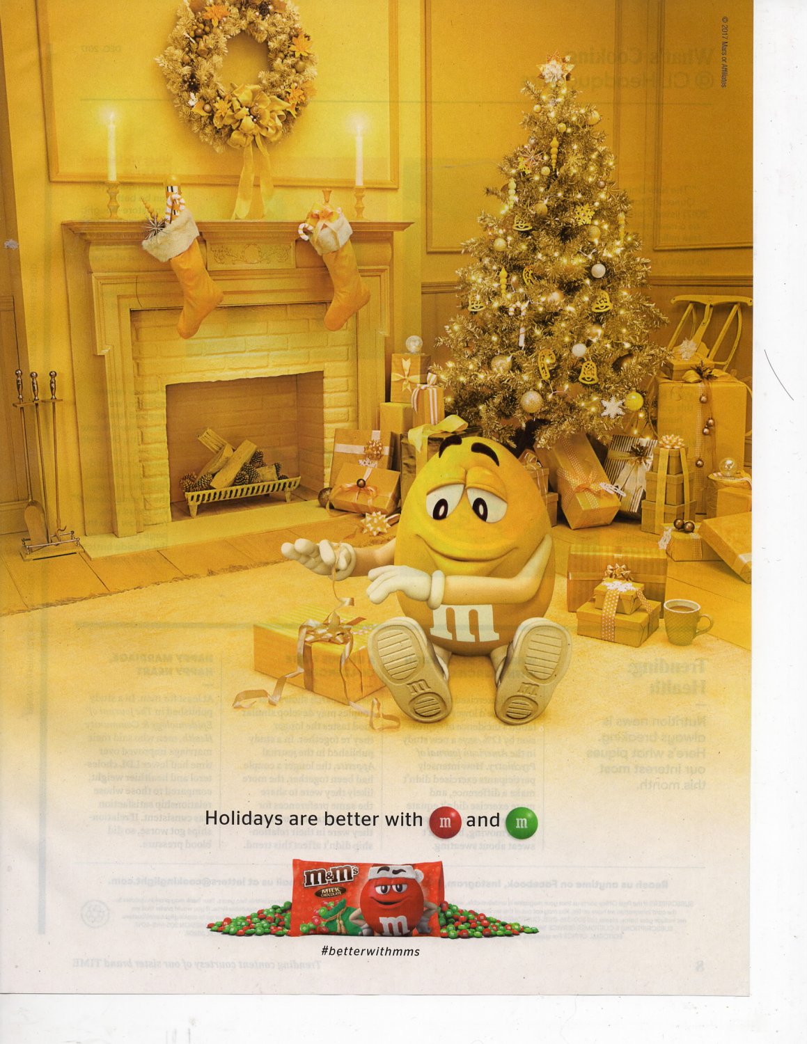 M&M's Candy Magazine Print Ad December 2017