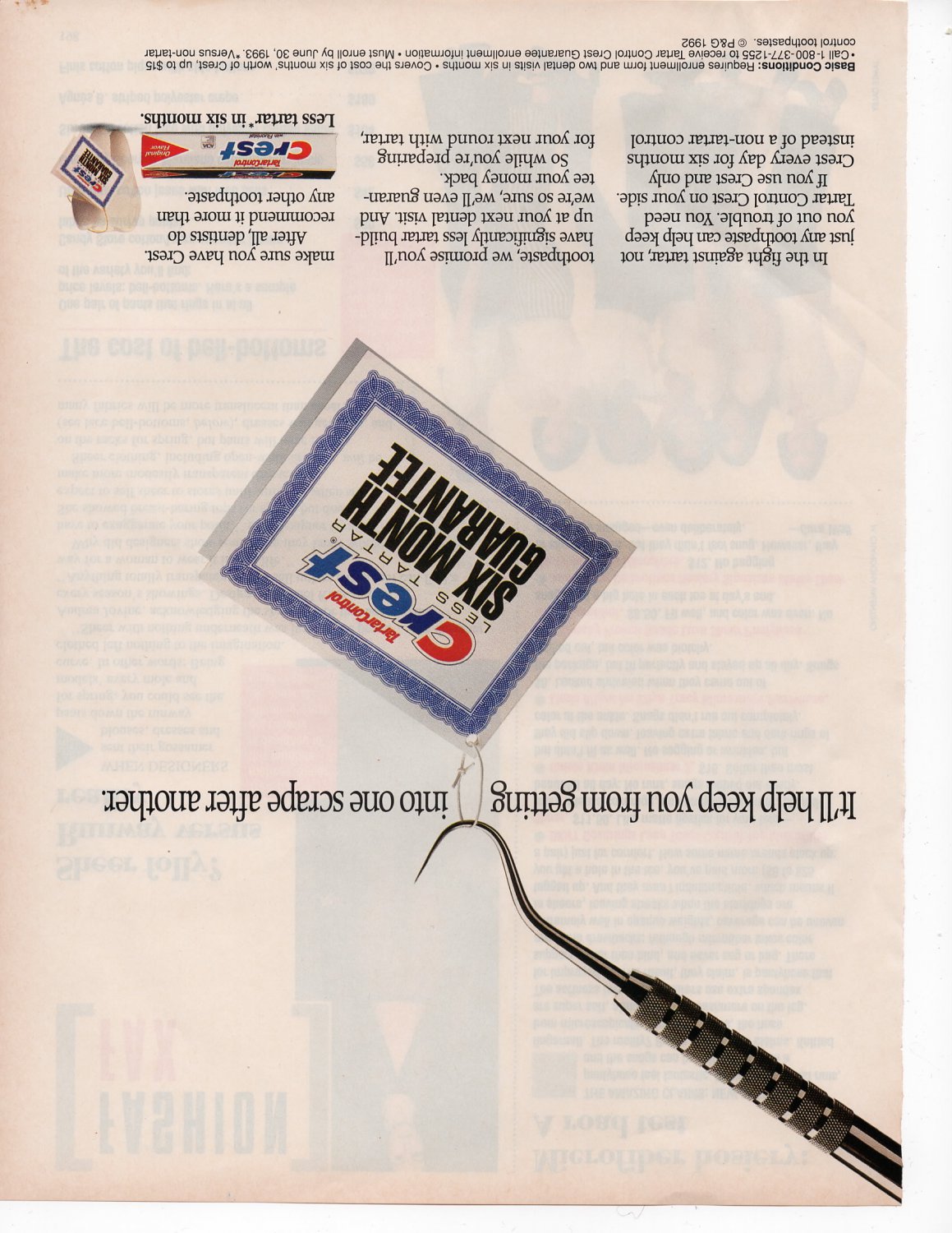 Crest Toothpaste vintage Magaine Print Ad March 1993