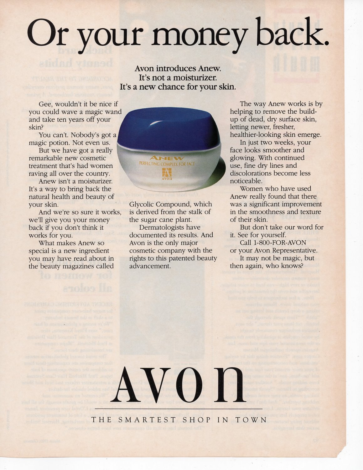 Avon Anew vintage Magazine Print Ad March 1993