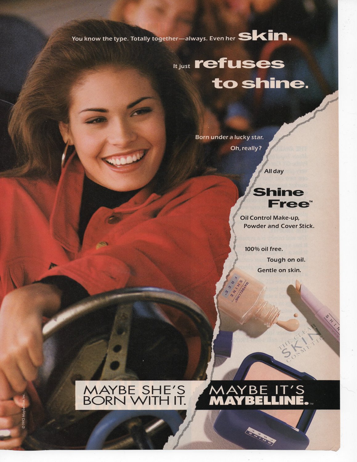 Maybelline Foundation vintage Magazine Print Ad March 1993