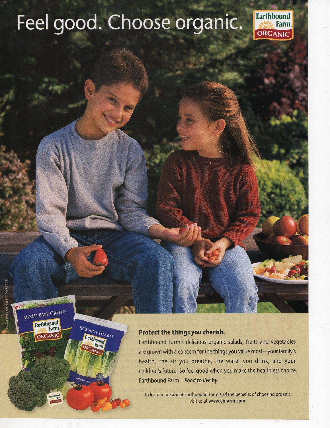 Earthbound Farm vintage Magazine Print Ad October 2002