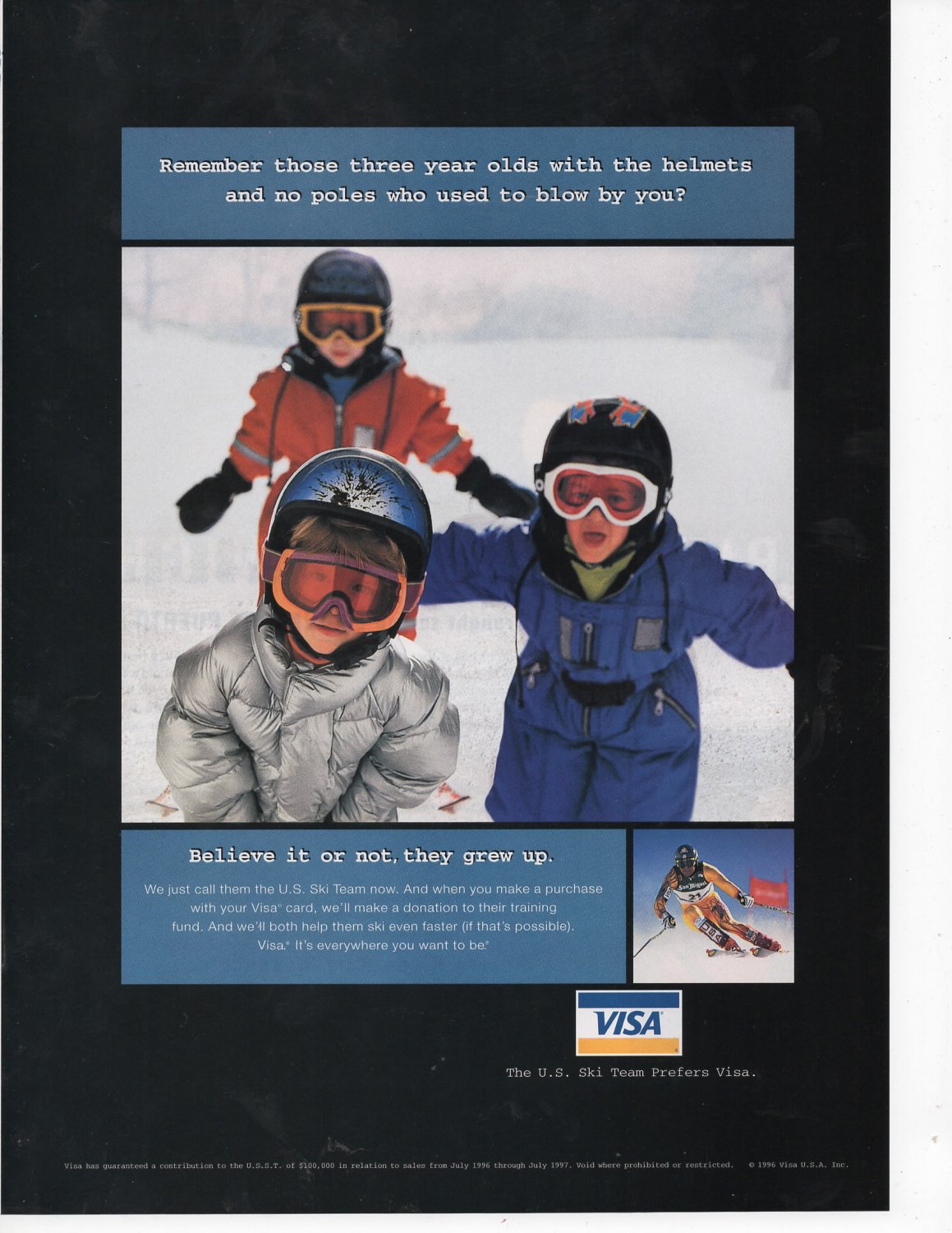 Visa vintage Magazine Print Ad January 1997