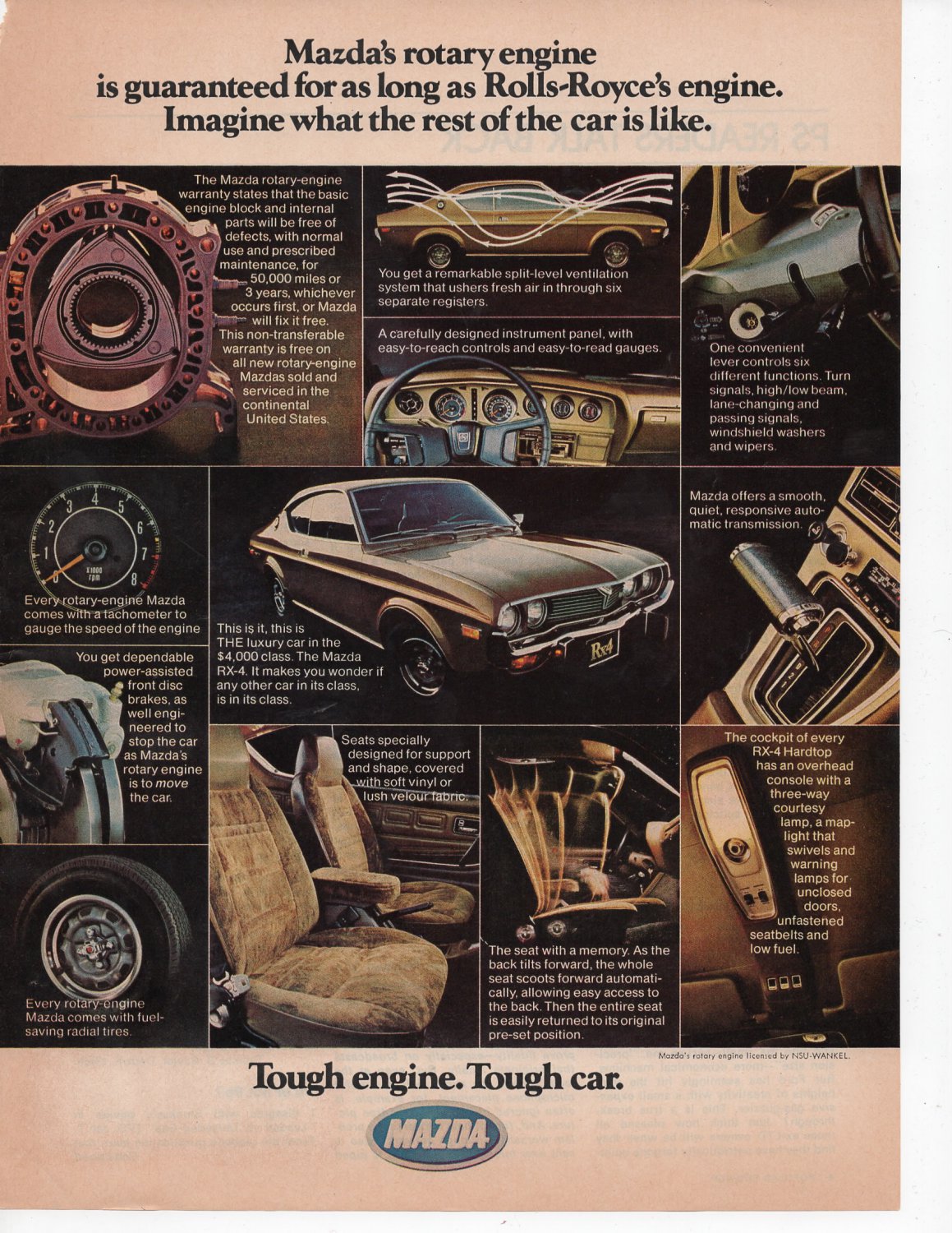 Mazda vintage Magazine Print Ad April 1975