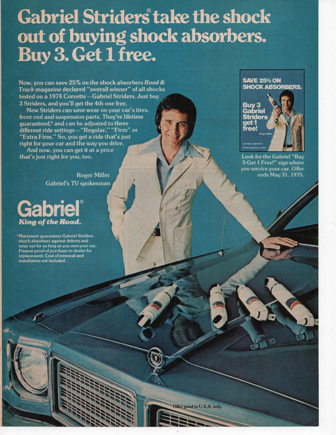 Gabriel Shocks vintage Magazine Print April 1975