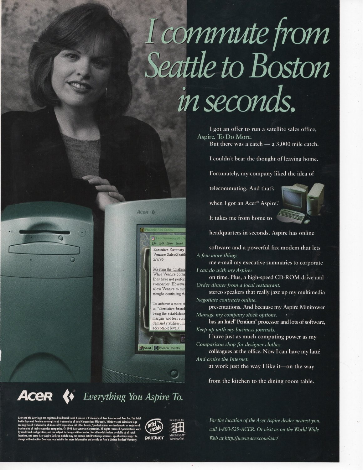 Acer vintage Magazine Print Ad April 1996