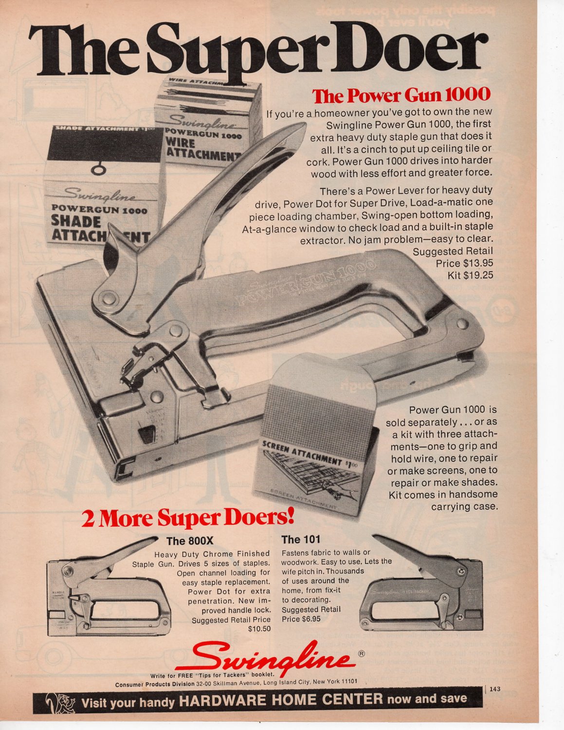 Swingline stapler vintage magazine Print Ad October 1972