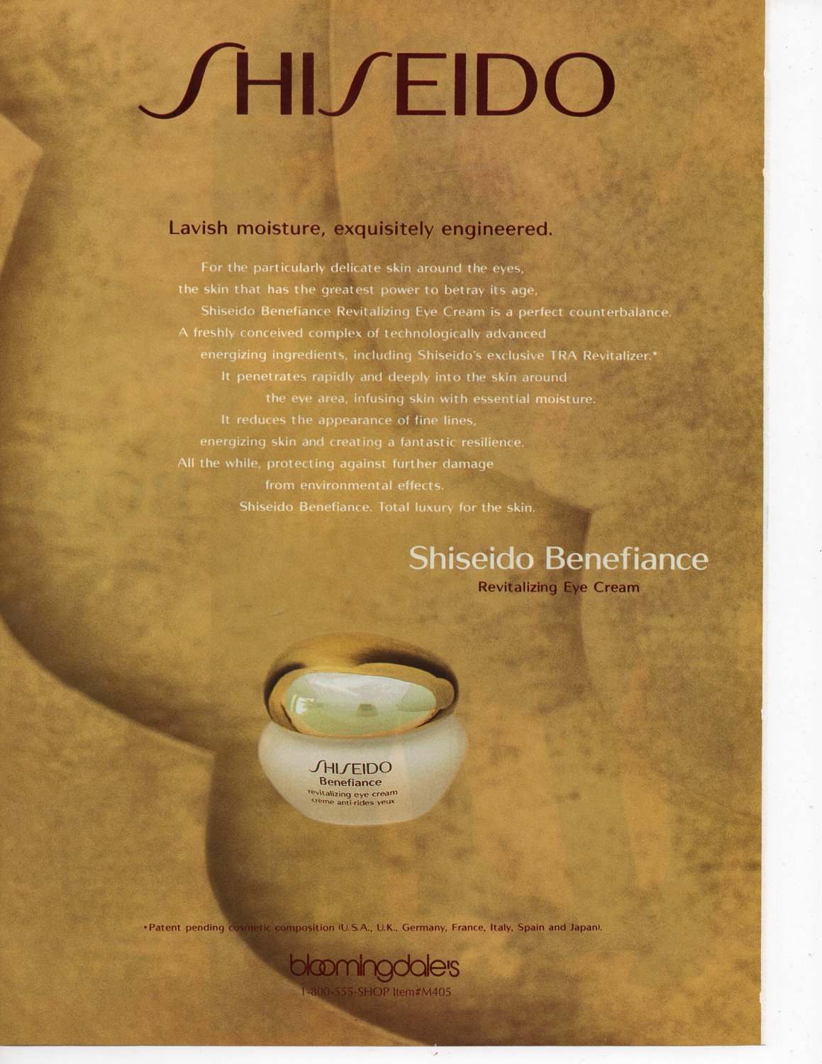 Shiseido vintage Magazine Print Ad march 1997