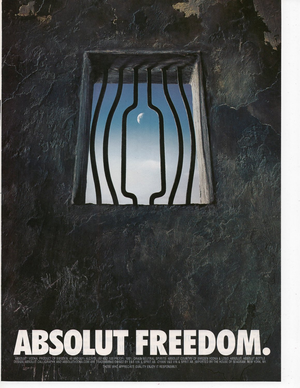 Absolut Vodka vintage Magazine Print Ad March 1997