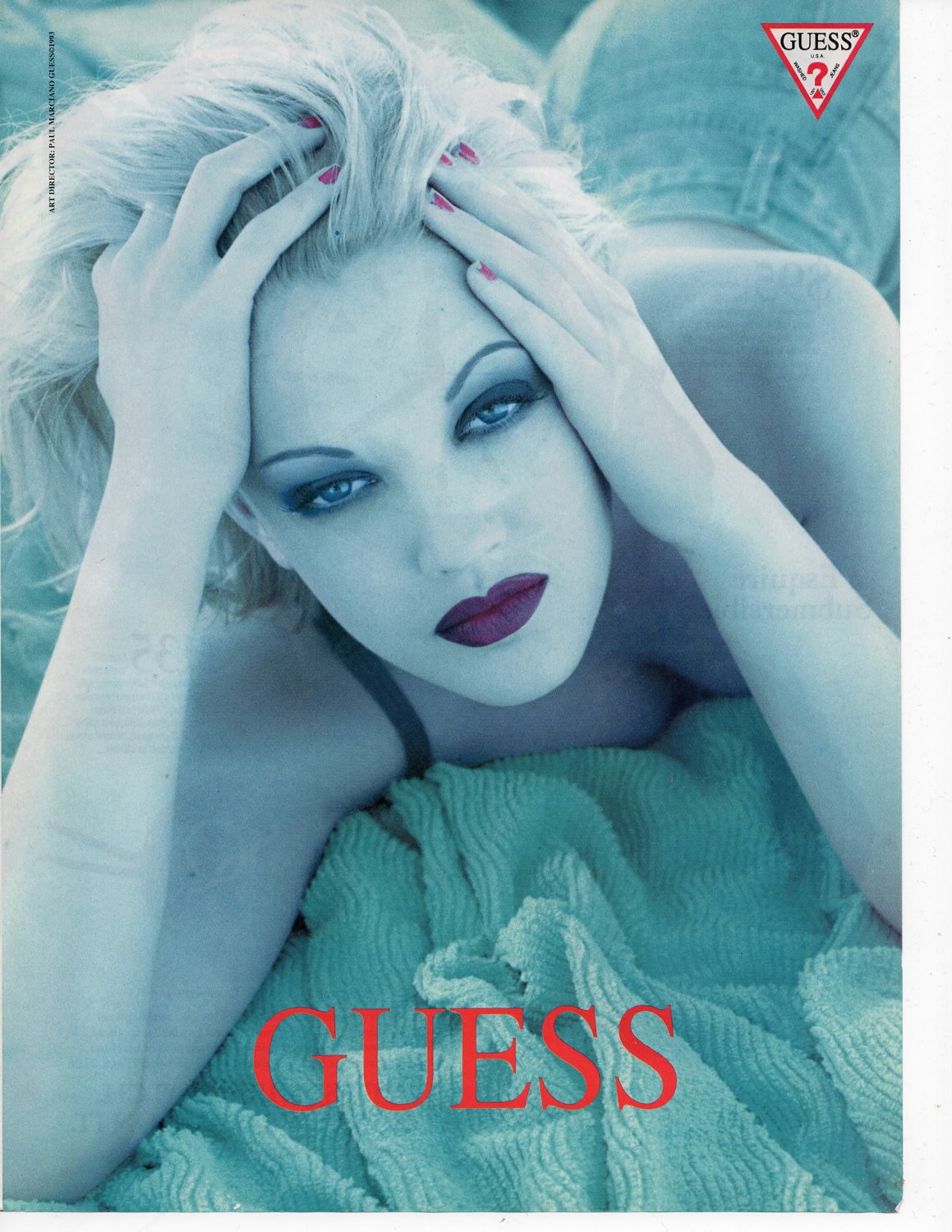 Guess vintage Magazine Print Ad October 1993