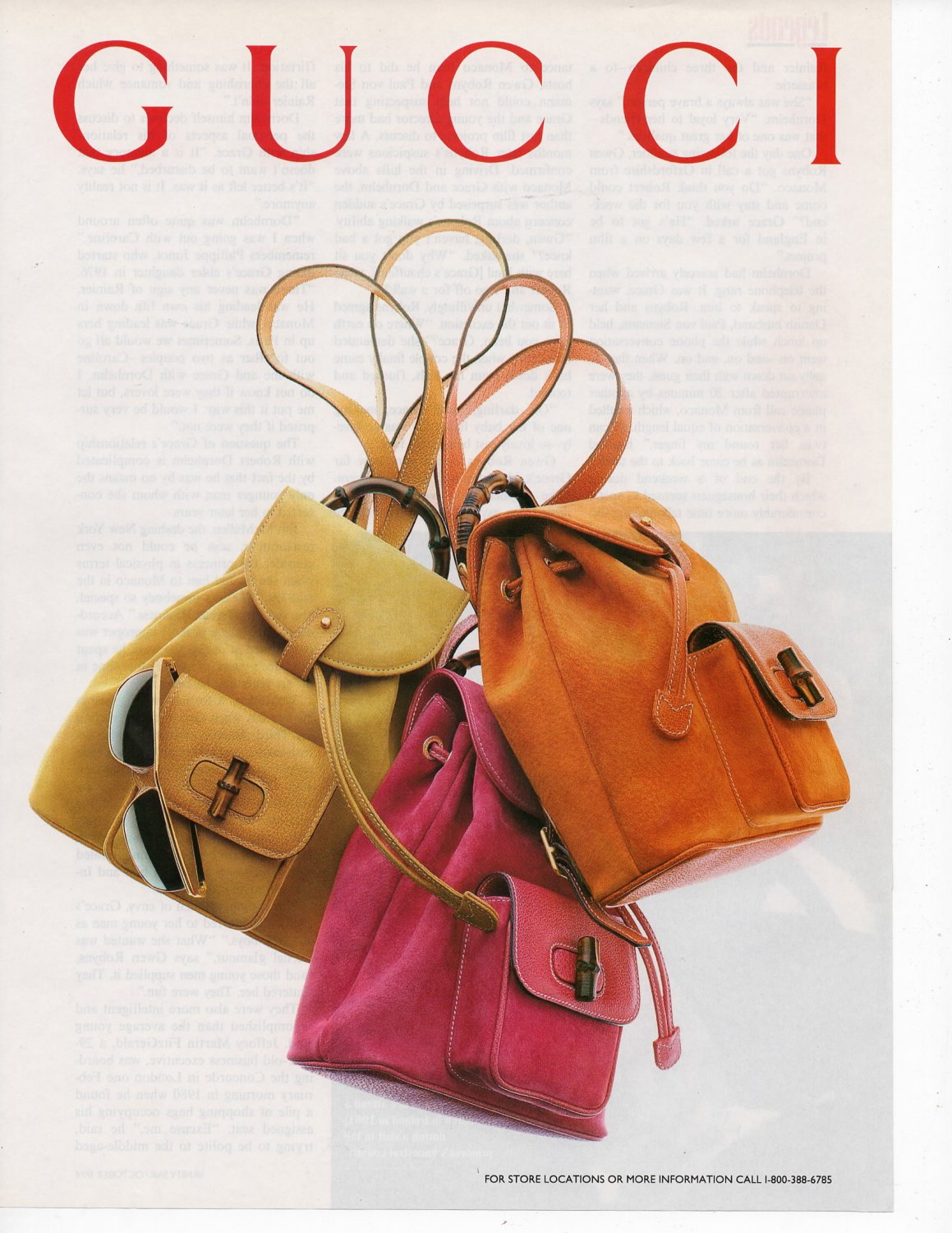 Gucci vintage Magazine Print Ad October 1994