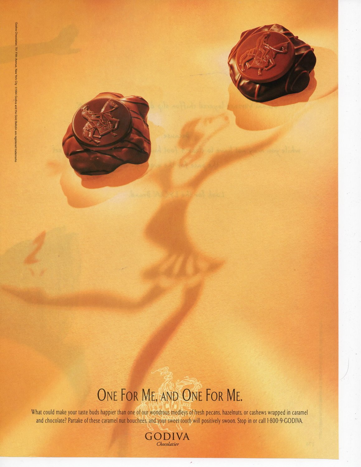 Godiva vintage Magazine Print Ad October 1994