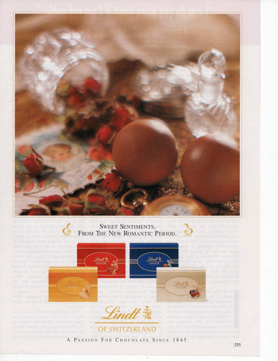 Lindt vintage Magazine Print Ad October 1994
