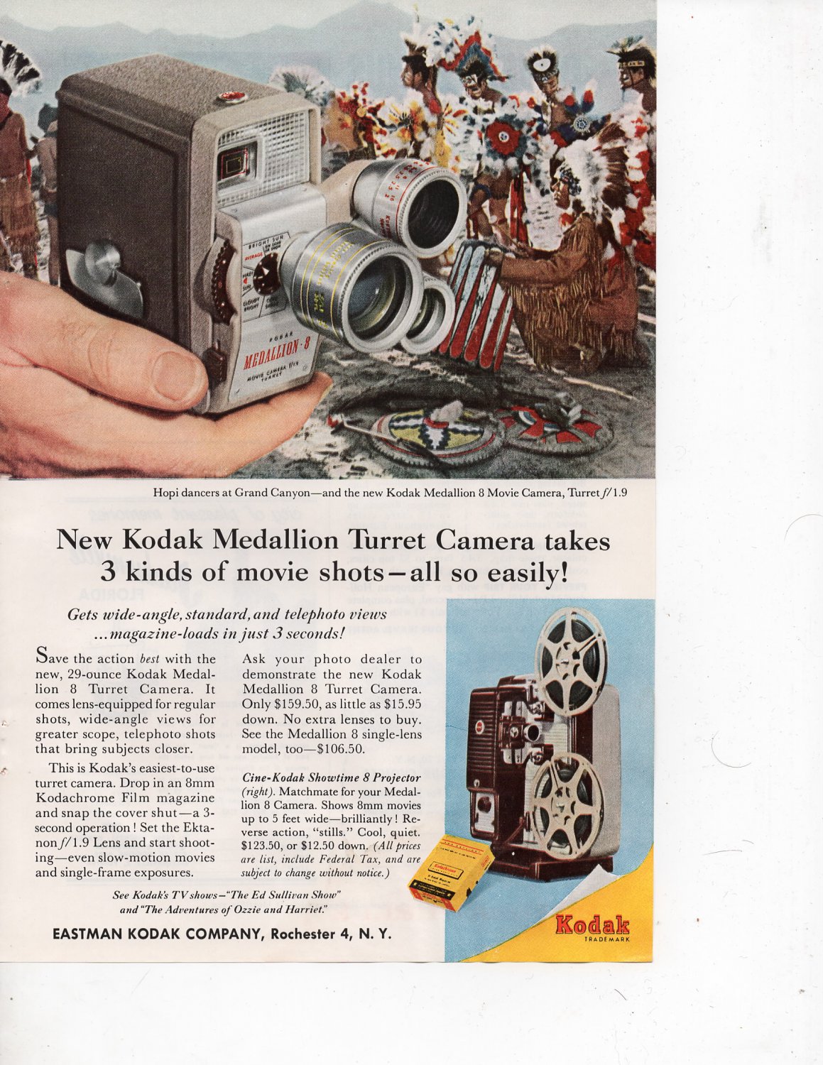 Kodak movie camera vintage Magazine Print Ad June 1958