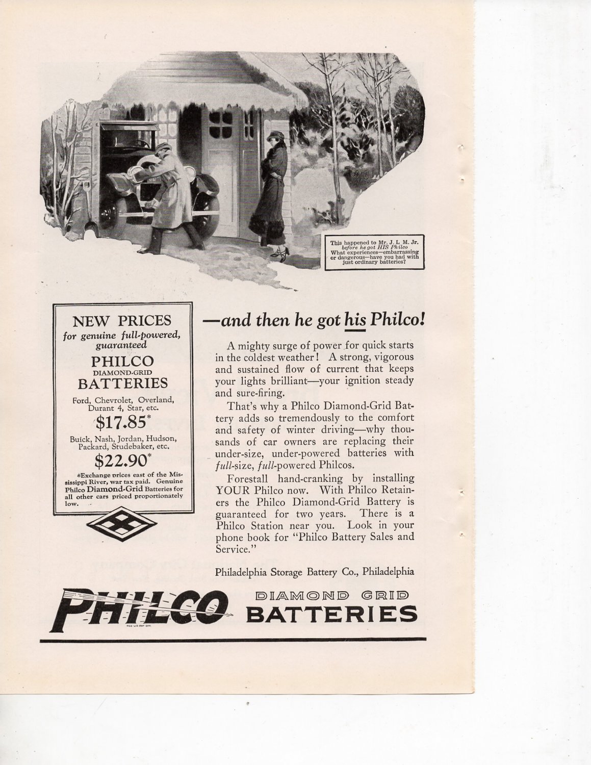 Philco Batteries vintage Magazine Print Ad February 1924
