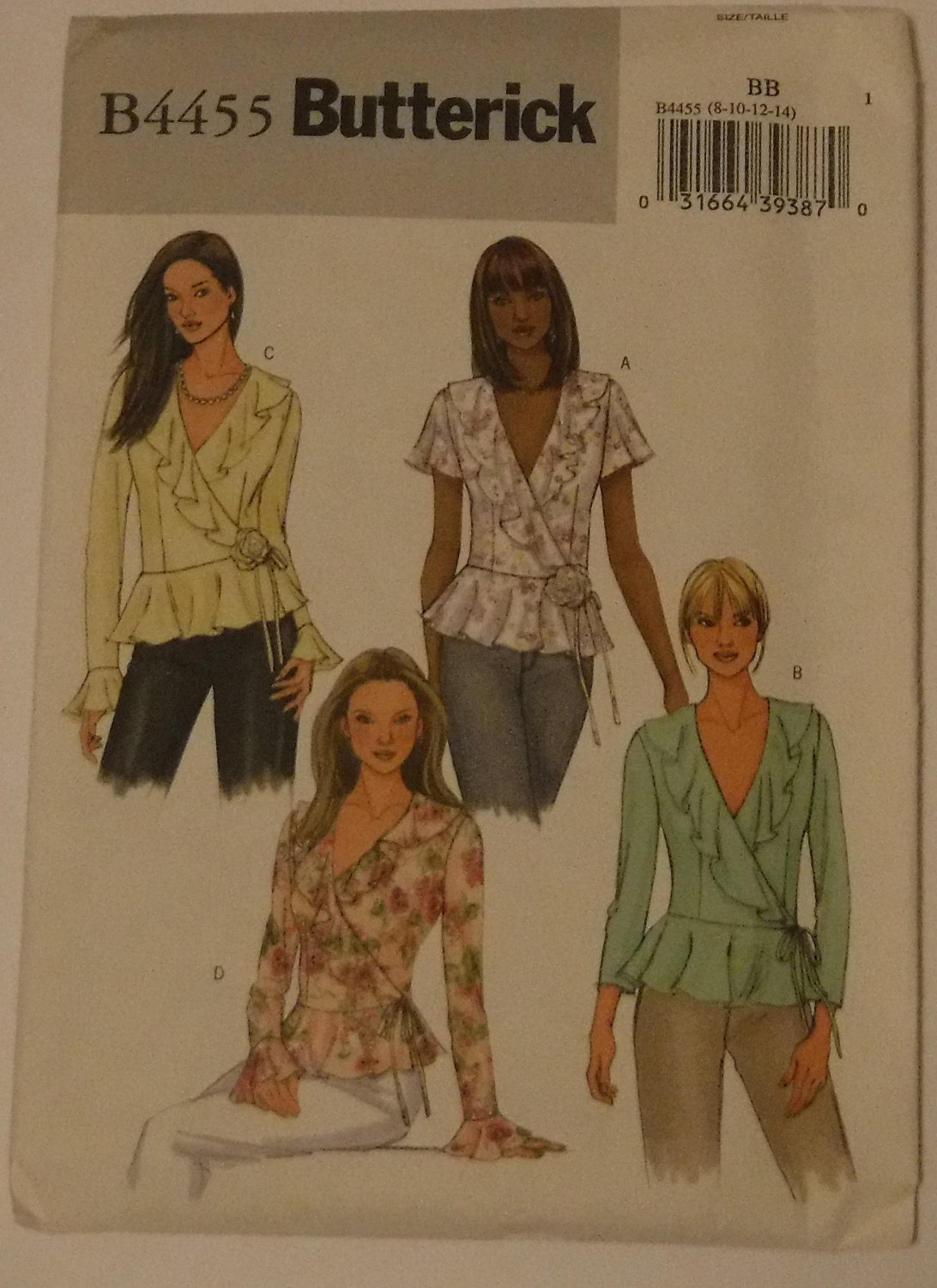 Butterick Sewing Pattern # B4455 4 Misses Tops Uncut