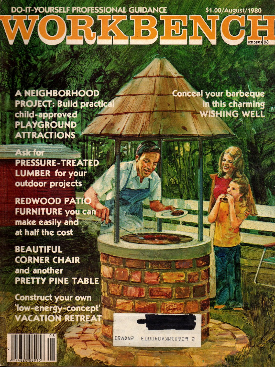 Workbench Magazine August 1980 Redwood Patio Furniture you can make easily