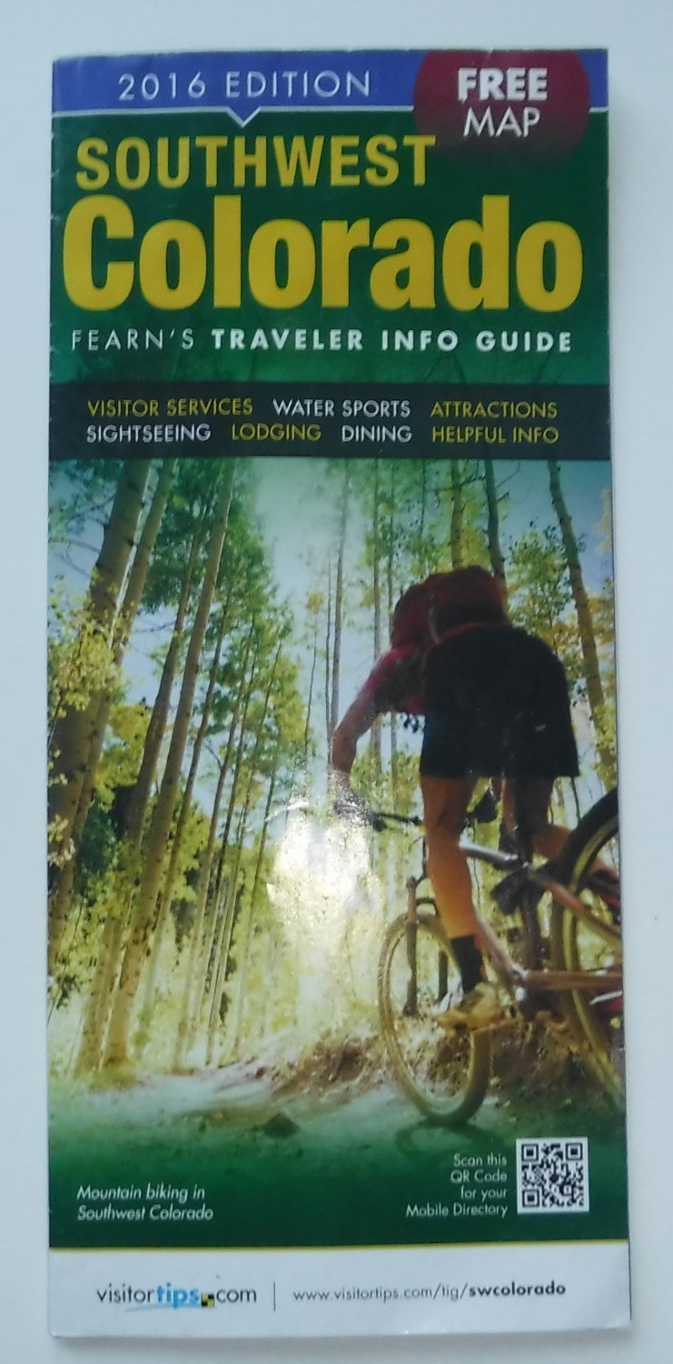 Folding Road Map Southwest Colorado Fearn's Traveler info Guide 2016