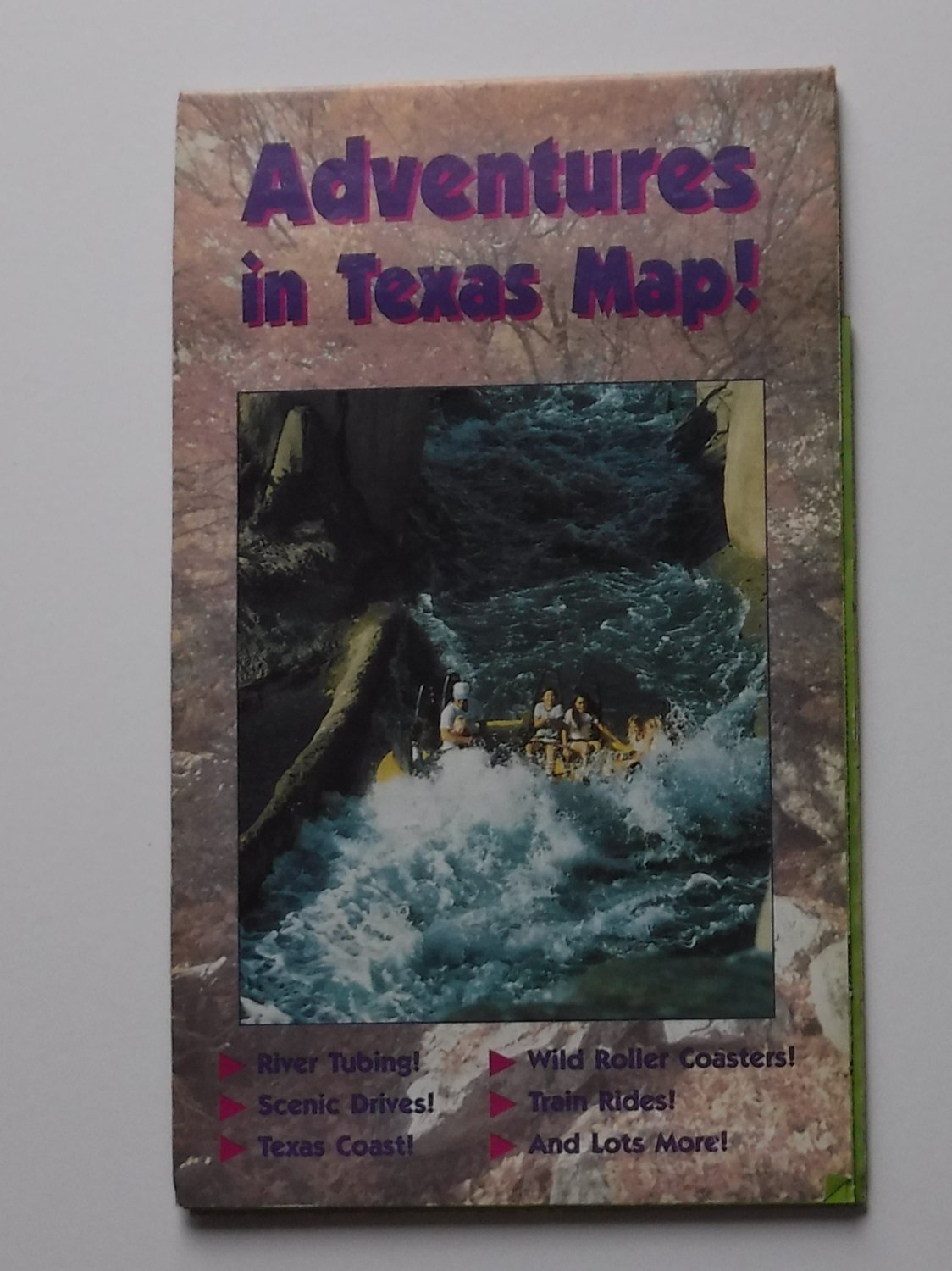 Folding Road Map Adventures in Texas Map 1996