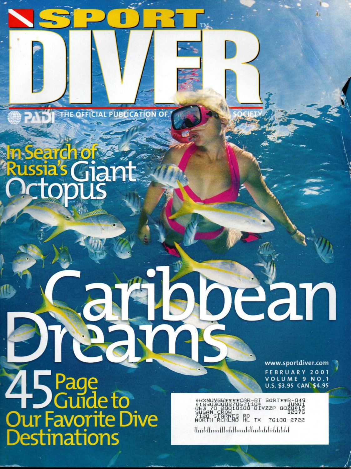 Sport Diver Magazine January February 2001 Caribbean Dive Guide