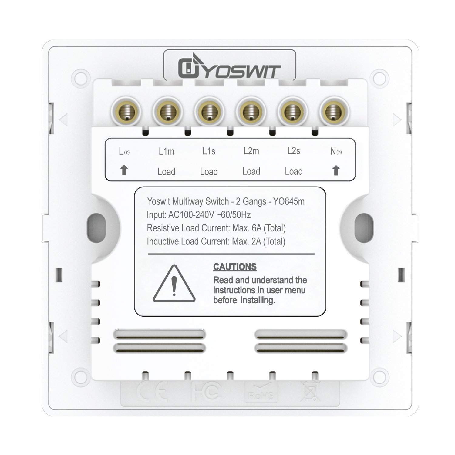 Bluetooth Smart Multi-way Switch 2 Gangs (Socket 86) Orange