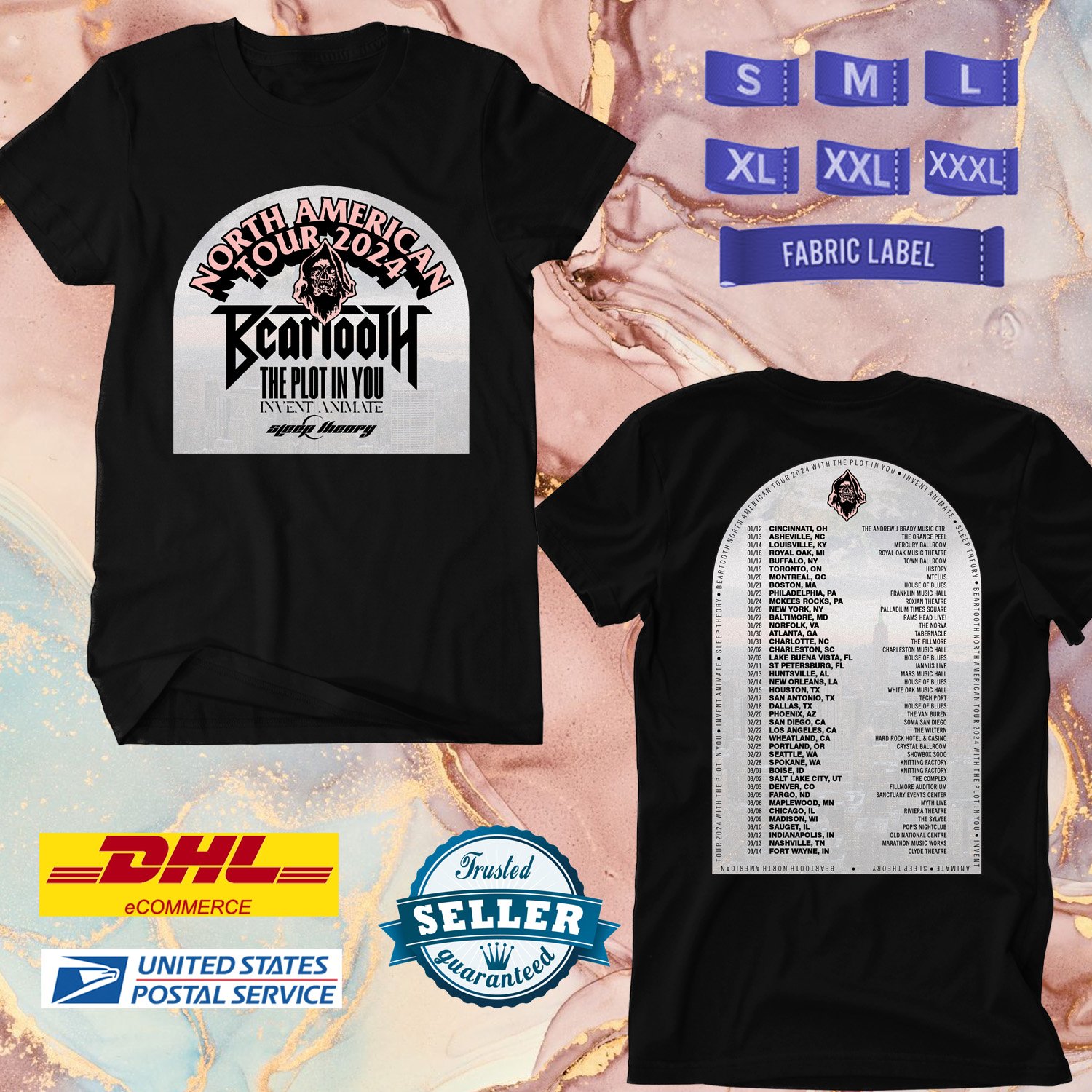 BEARTOOTH THE PLOT IN YOU TOUR 2024, BEARTOOTH TOUR, BEARTOOTH FAN T ...