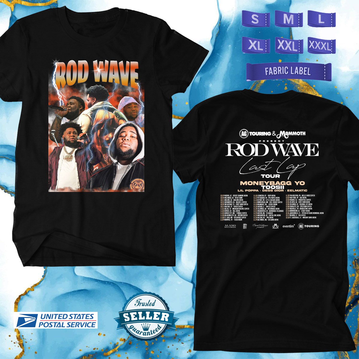 ROD WAVE LAST LAP N.AMERICA TOUR 2024, ROD WAVE TOUR, ROD WAVE, UNISEX ...