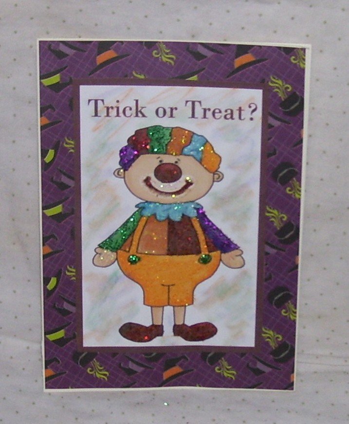 Trick or Treat Clown - 5x7" Greeting Card with envelope